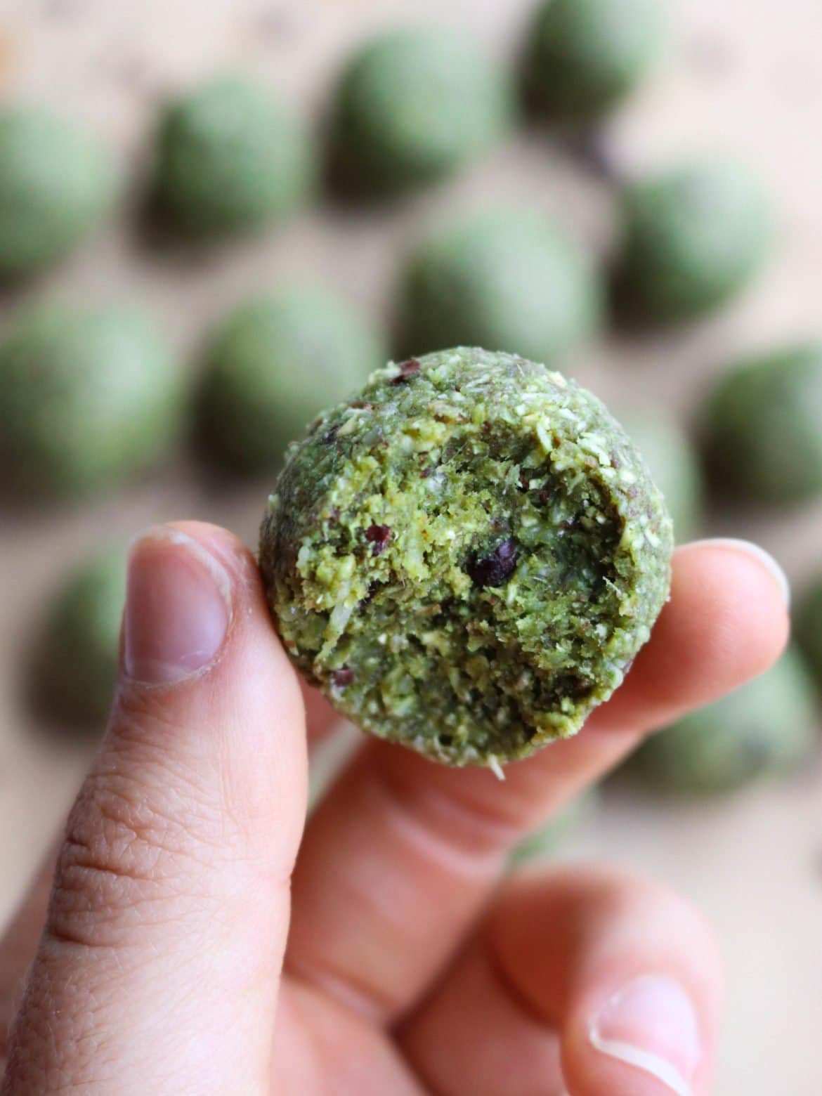 Coconut, Matcha, & Chocolate Chip Bliss Balls - From My Bowl