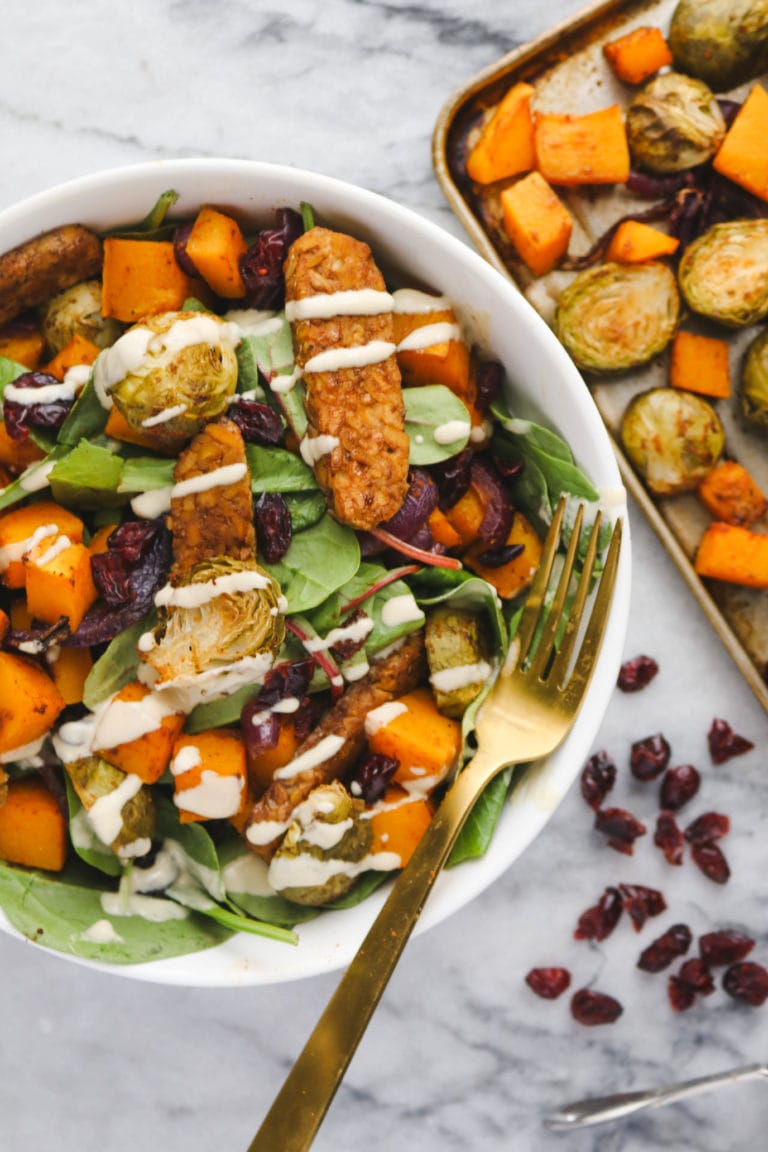 Roasted Vegetable Salad with Smoky Tempeh (Vegan) - From My Bowl