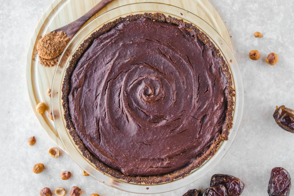 Chocolate Hazelnut Pudding Pie (Vegan & Grain Free) - From My Bowl