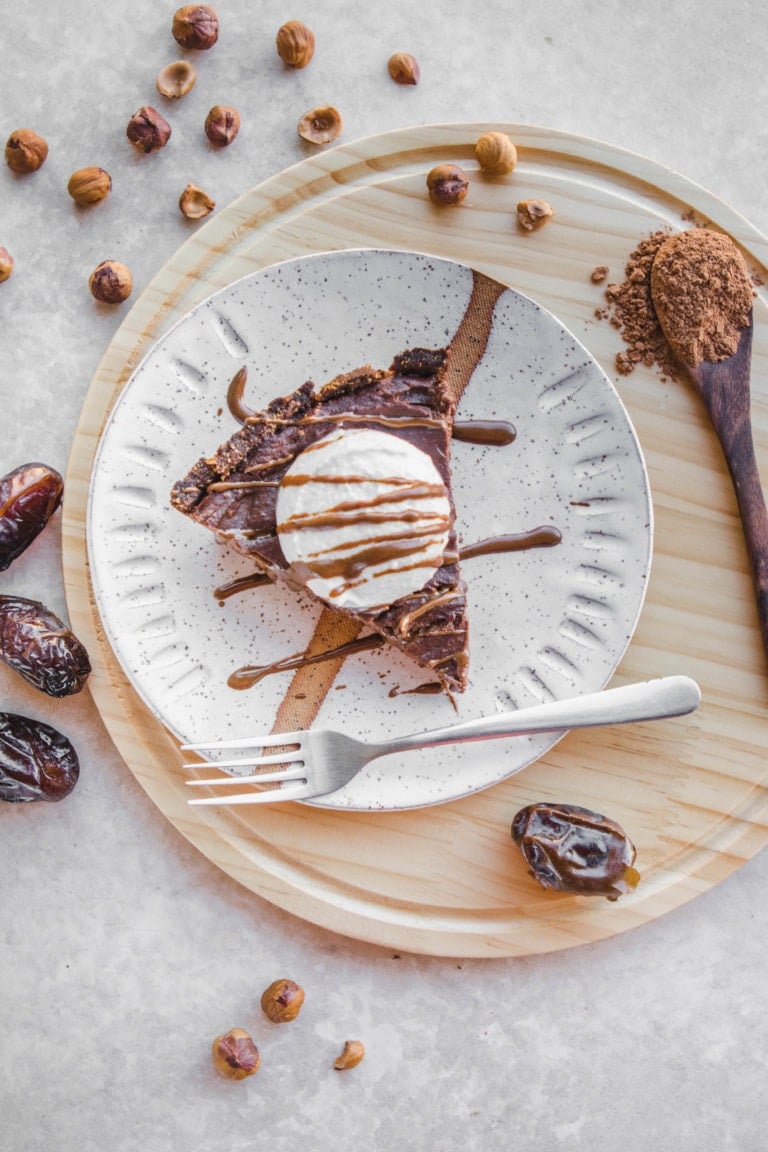 Chocolate Hazelnut Pudding Pie (Vegan & Grain Free) - From My Bowl