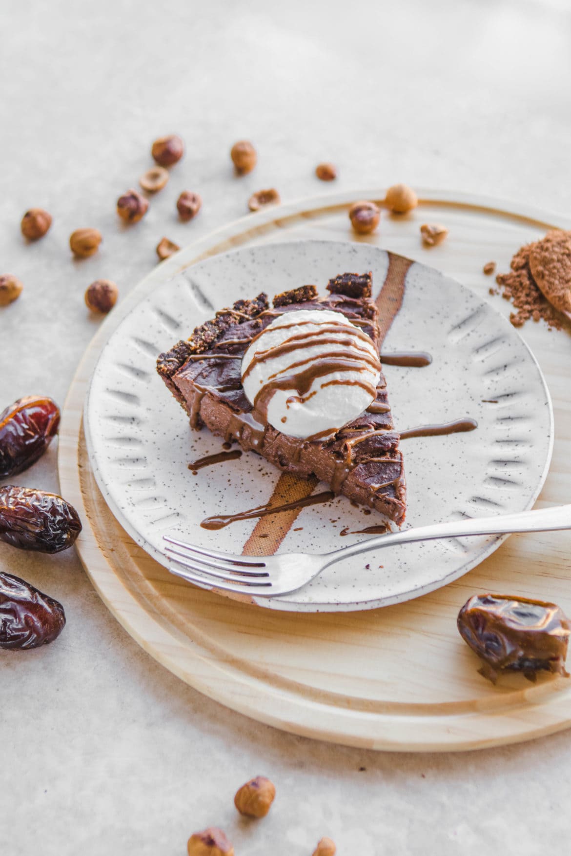 Chocolate Hazelnut Pudding Pie (Vegan & Grain Free) - From My Bowl