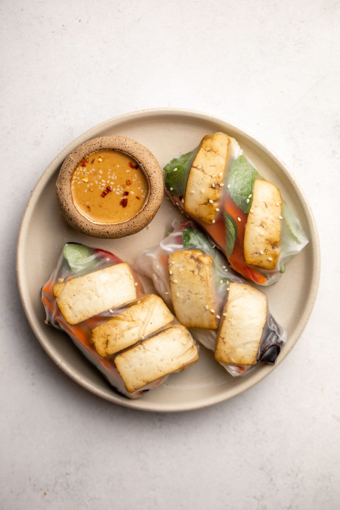 Vegan Summer Rolls with Braised Tofu - From My Bowl
