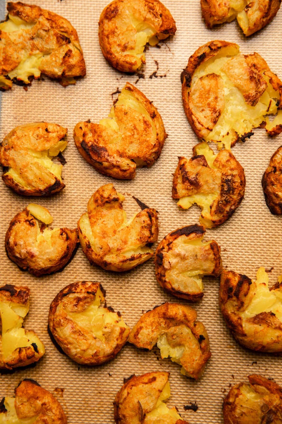 Crispy Romesco Smashed Potatoes - From My Bowl