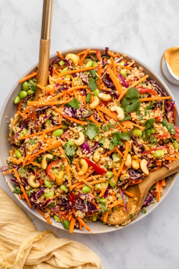 Rainbow Quinoa Salad with Red Curry Dressing - From My Bowl