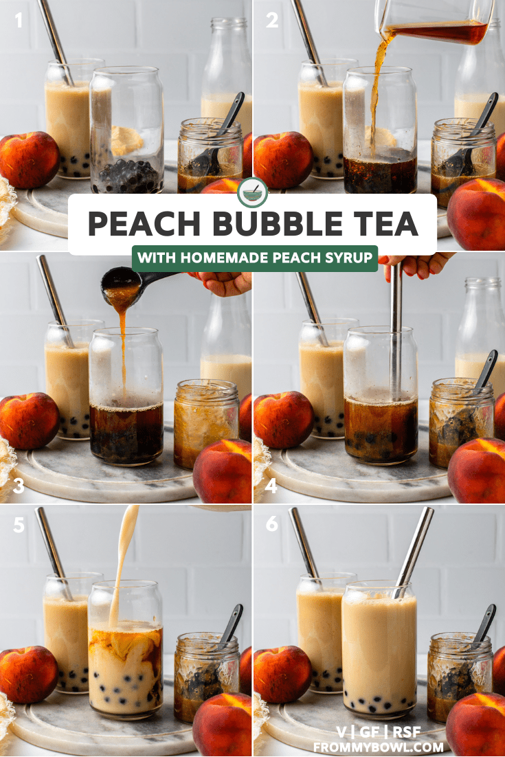Peach Bubble Tea (Milk Tea) Recipe | Boba Tea - From My Bowl