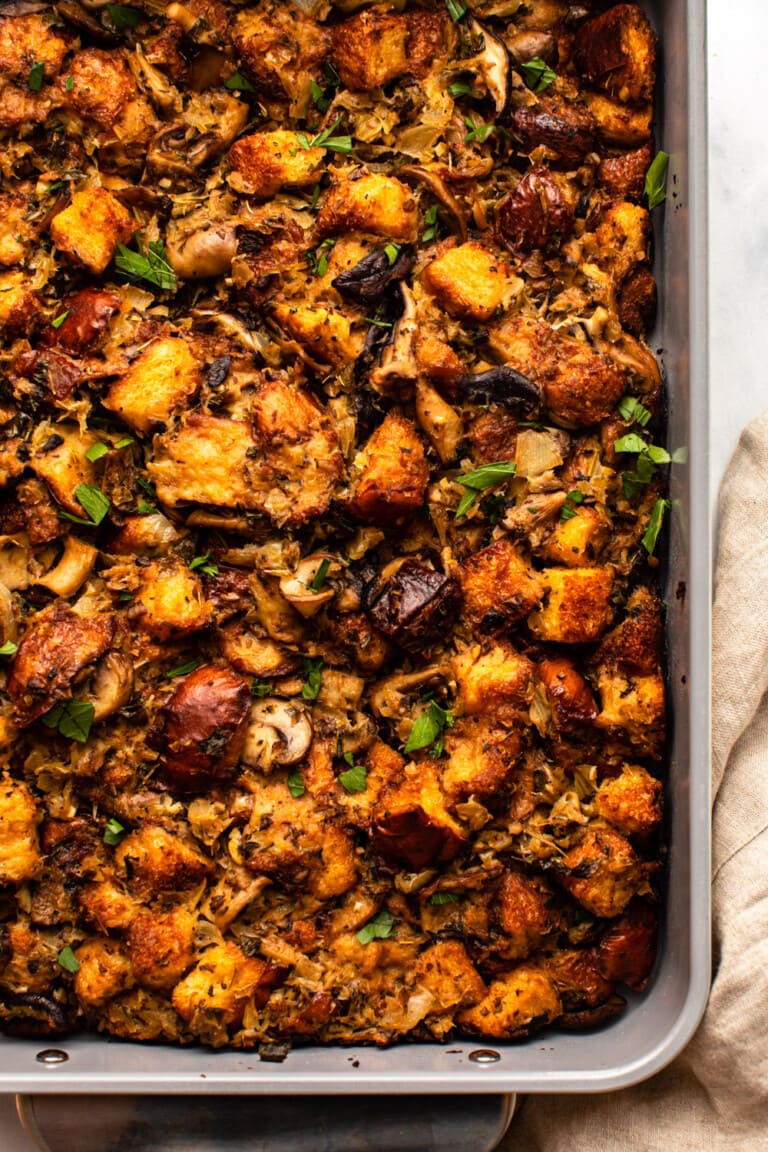 The Best Vegan Mushroom Stuffing - From My Bowl
