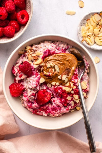Raspberry Overnight Oats - From My Bowl