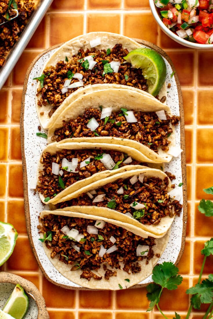 Sheet Pan Vegan Taco Meat (Nut-Free) - From My Bowl