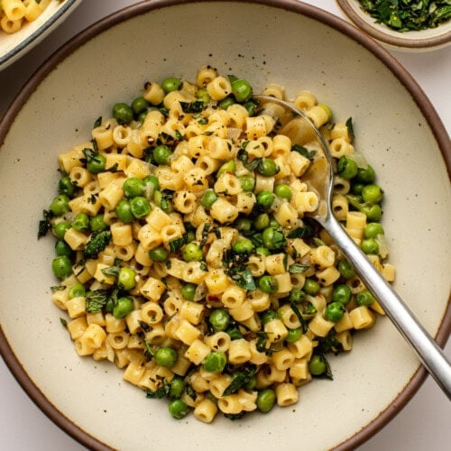 Pasta with Peas and Herb Gremolata - From My Bowl